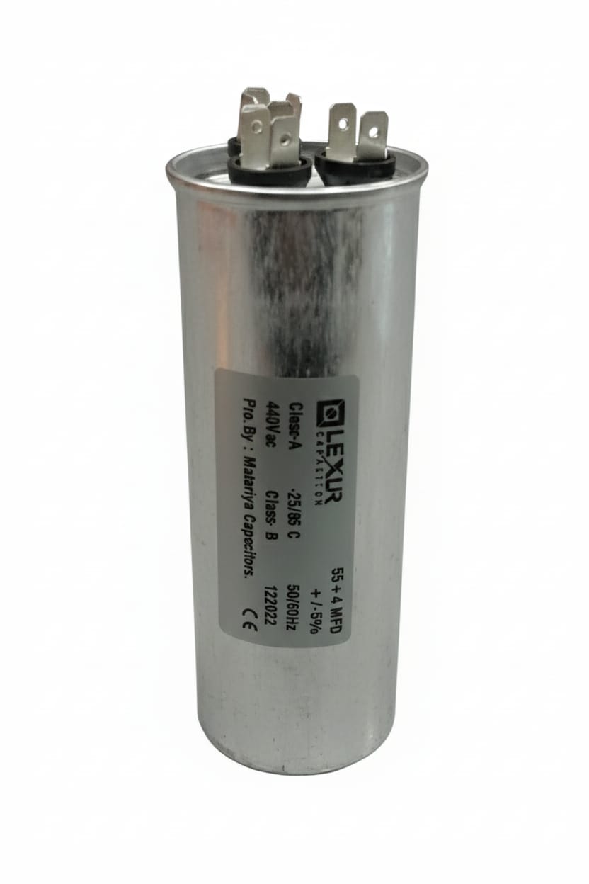 AIR CONDITIONER OUTDOOR COMPRESSOR CAPACITOR 55+4MFD / 450VAC CODE 5801 ...